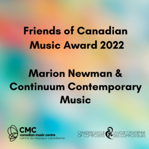 Marion Newman & Continuum co-winners of Friends of Canadian Music Award ...